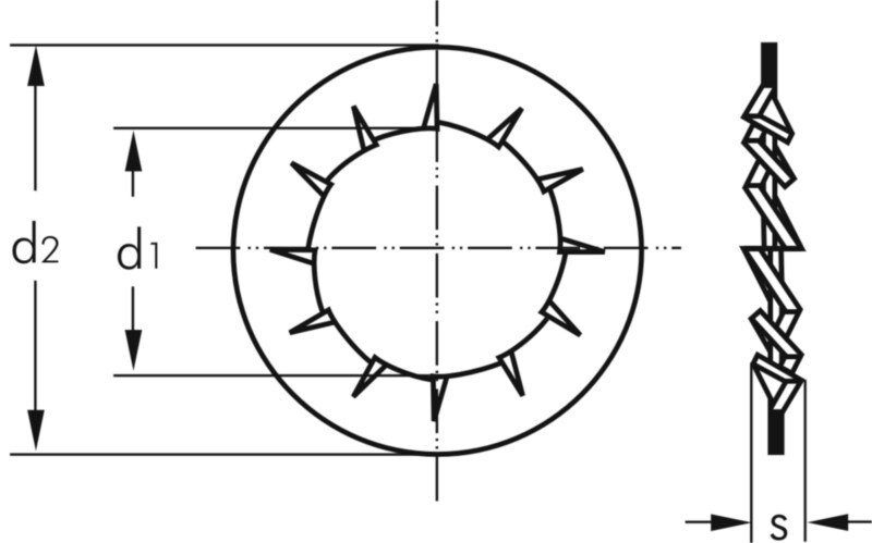 Fächerscheibe, DIN 6798, Edelstahl A2, A2 blank, Form J | Berner®